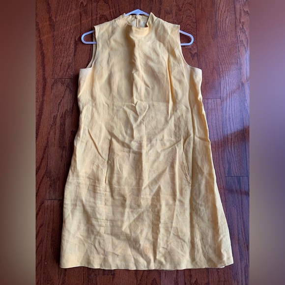 Talbots | Dresses | Talbots Linen Yellow Dress | Poshmark